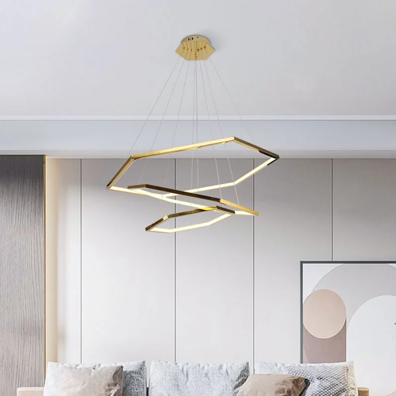 Irregular polygonal ceiling chandelier suitable for various scenes from ...